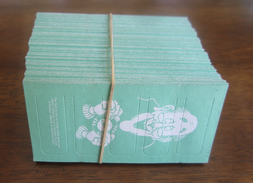 100 Old Vintage 1990 - FLASHBOARD BINGO - PULL TAB - TICKETS - Full Set ...