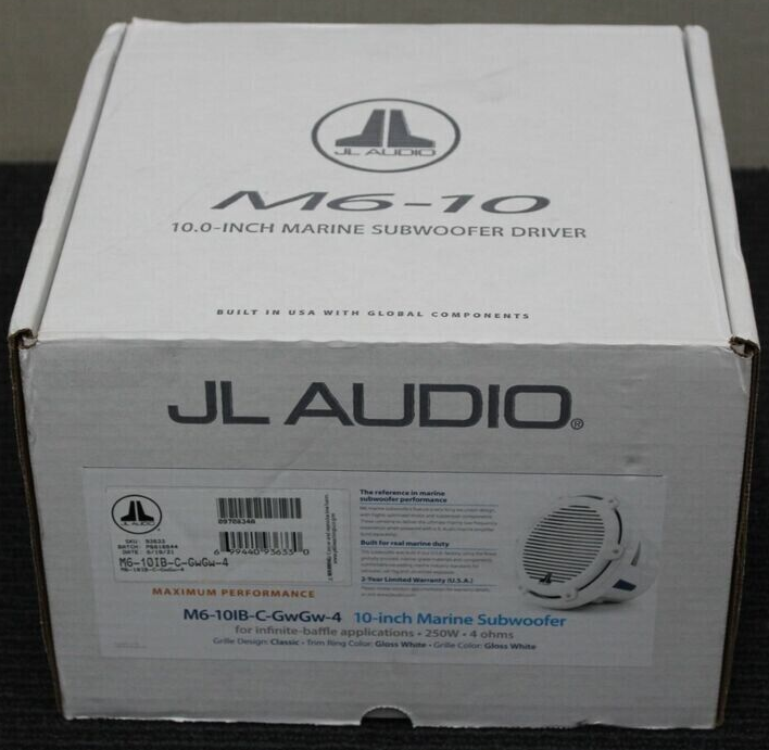 JL Audio Marine 10" Subwoofer 4-Ohm 500w M6-10IB-C-GwGw-4 White Classic ...