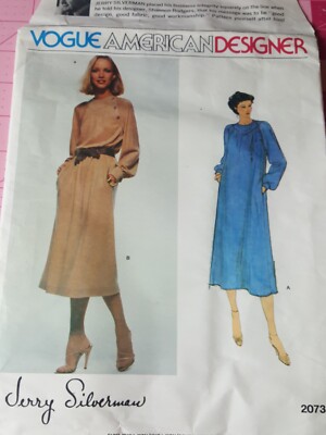 Vintage Vogue Pattern 2073 Dresses Designer Jerry Silverman Size 12 ...