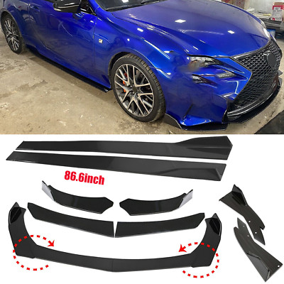 For LEXUS RC350 F Front Bumper Lip Spoiler+86.6" Side Skirts Glossy ...