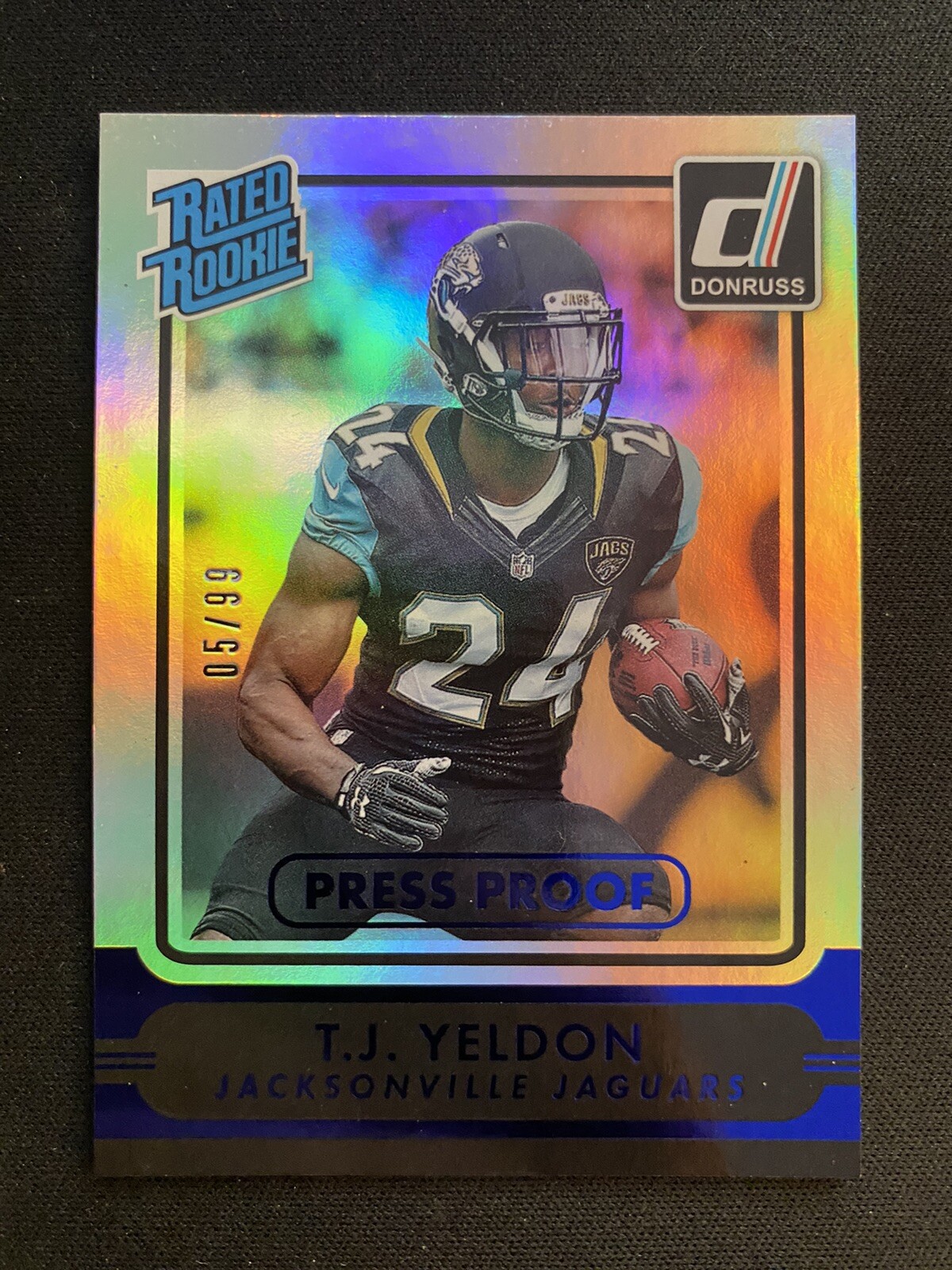 2015 Panini Donruss Rated Rookie Press Proof Blue /99 TJ Yeldon #212 ...