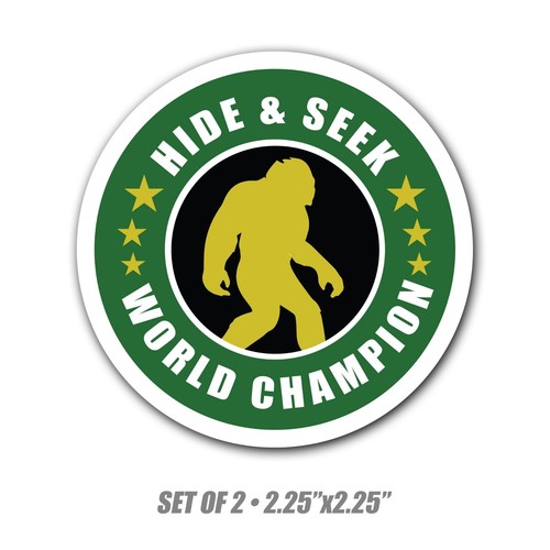 (2) Bigfoot hide and seek Champion sticker Sasquatch Motorcycle hard ...