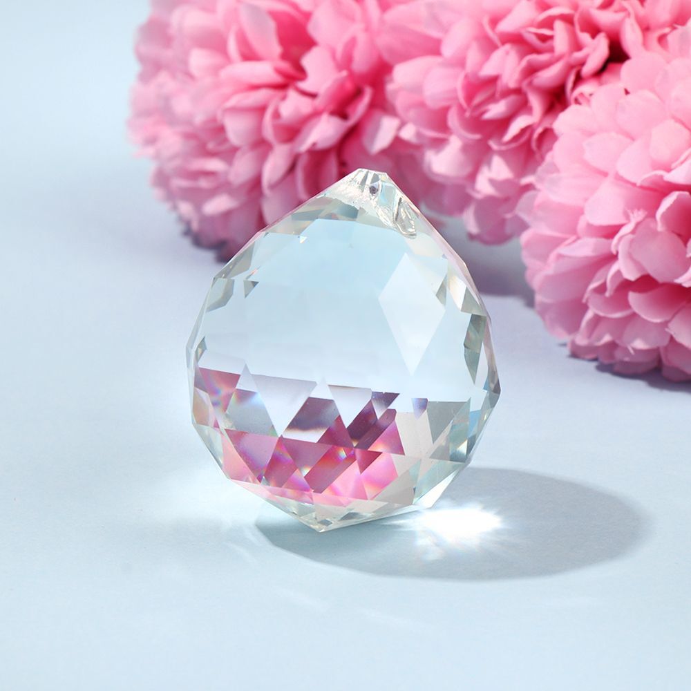 5PCS Glittery Hanging Art Faceted Clear Pendant Crystal Ball | eBay