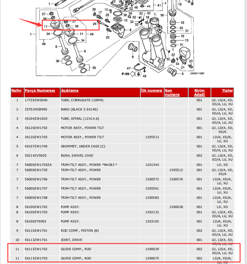 Oversee 56115-zw1-701 Trim Cap W/ Seal For HONDA 90-250HP Outboard ...