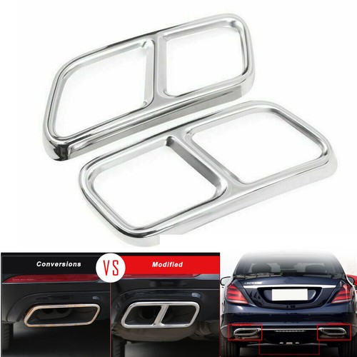 Steel Rear Exhaust Muffler Tail Pipe Trim For Mercedes Benz S Class ...