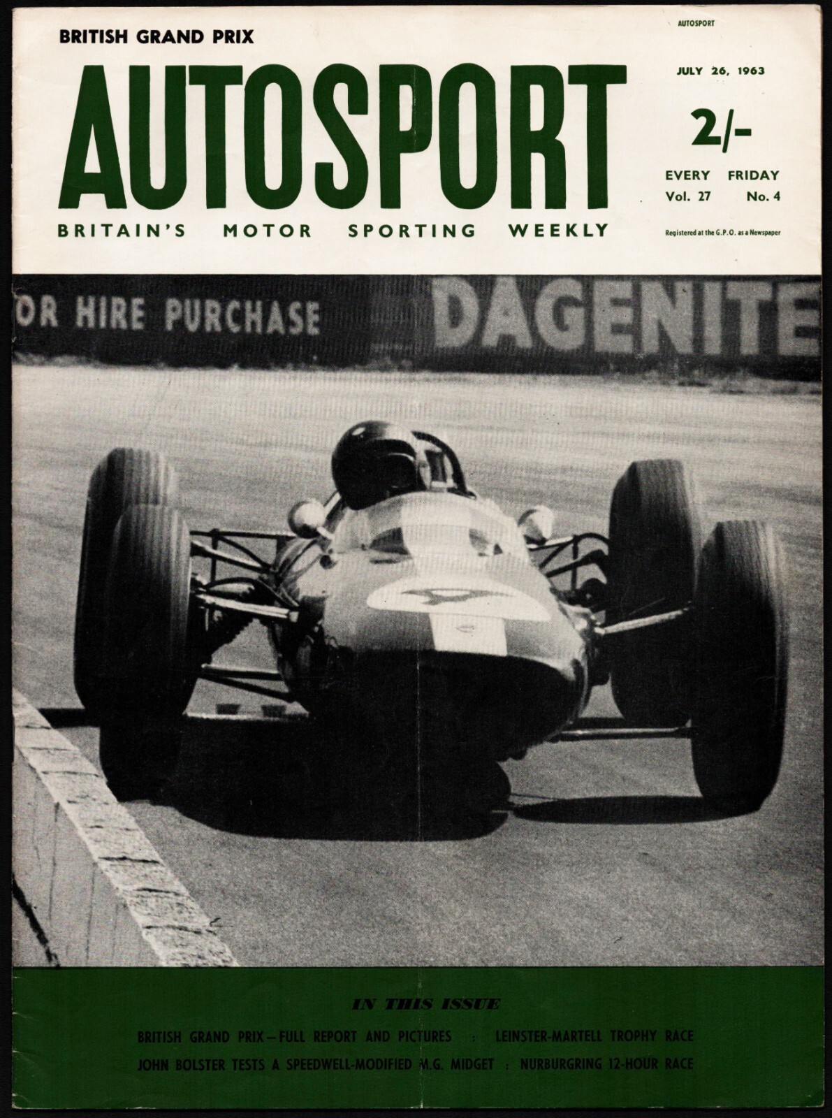 JULY 26 1963 AUTOSPORT UK MAGAZINE, JIM CLARK, BRITISH GRAND PRIX | eBay