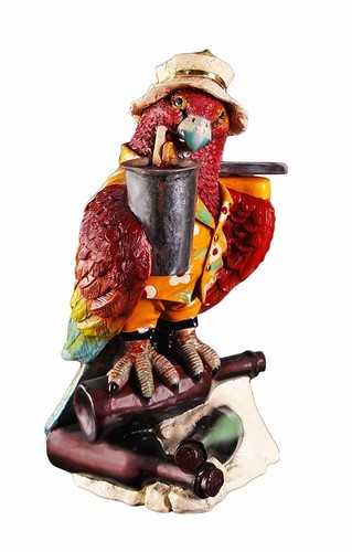 Parrot Butler Sculpture Waiter 23 Inches Tropical Home Decor Server ...