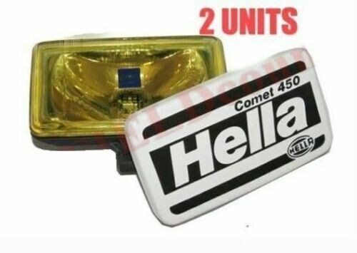 Pair Hella Comet 450 Spot Driving Yellow Light With Cover & H3 Bulb 55W ...