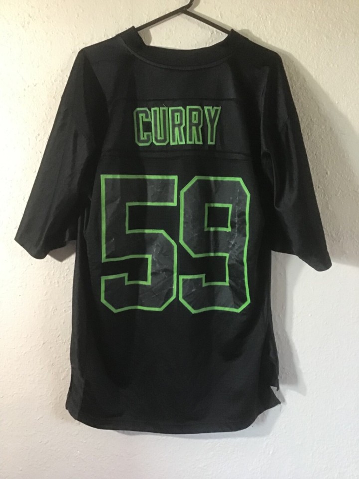 REEBOK NFL Seattle Seahawks Mens Black Football Jersey 59 Aaron Curry ...