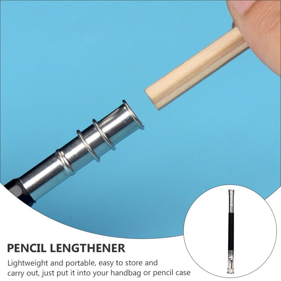 15 Pcs Pencil Metal Double End Holder Stainless Steel Extension Rod for ...