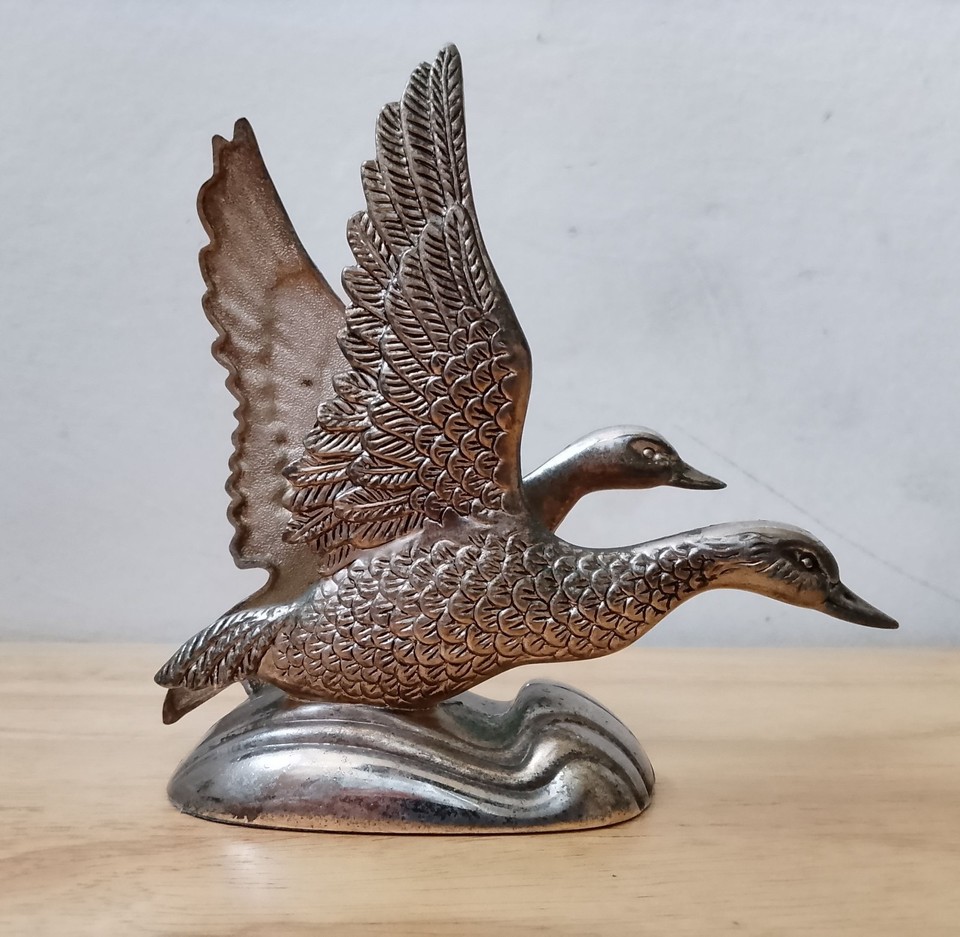 SILEA Silver Plated Flying Geese Duck Bird Napkin Holder Letter Rack ...