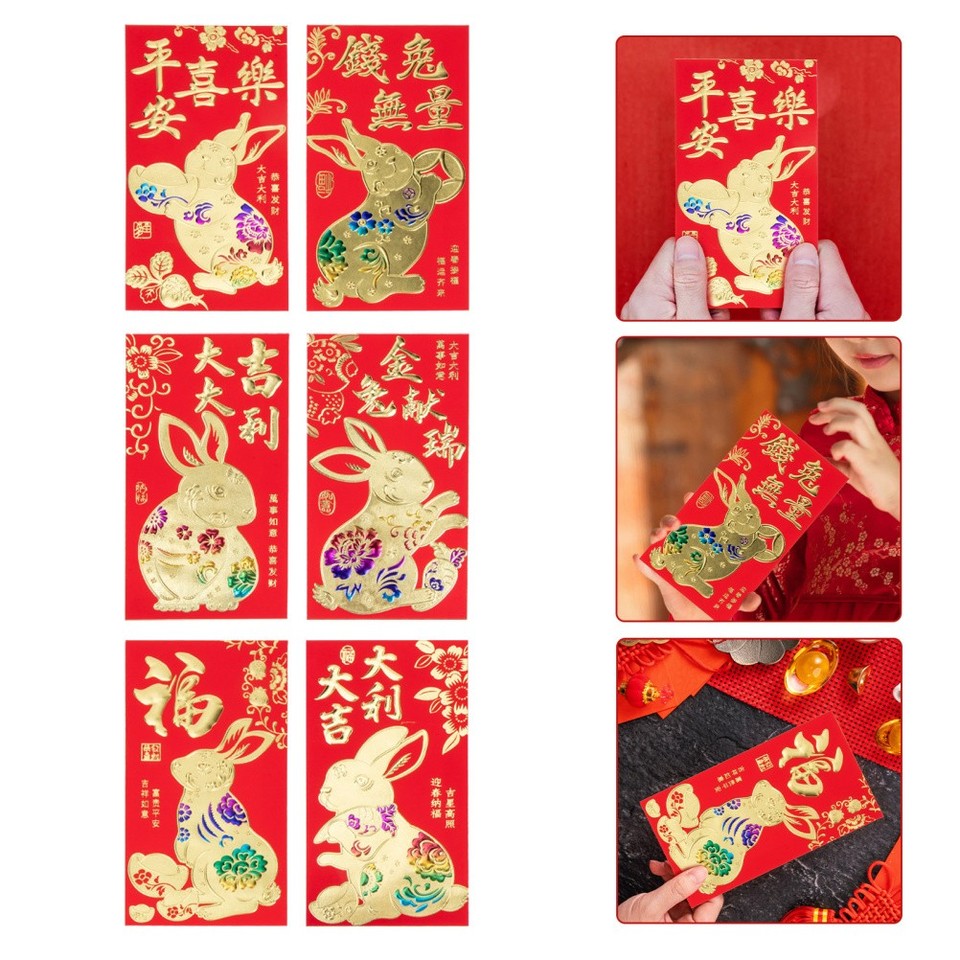 30 Pcs Year of The Rabbit Red Envelope Child Chinese Pocket Cash | eBay UK