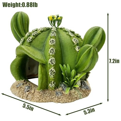 Reptile Tank Decor Lizard Hide and Cave Plants Terrarium Decorations ...