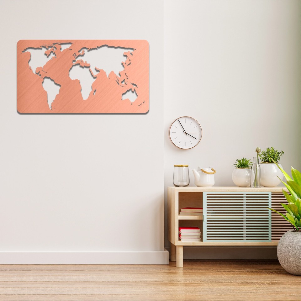 Handcrafted Wooden World Map Wall Art - Unique Geographical Decor | eBay UK