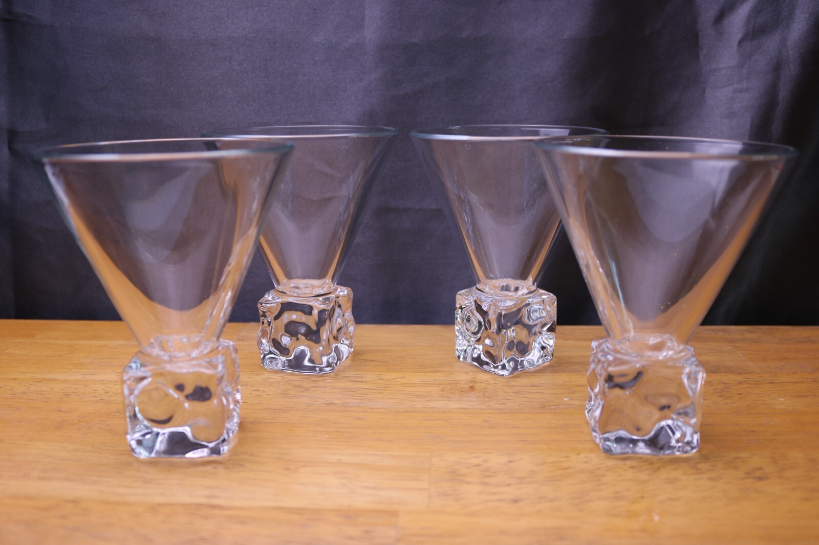 Vtg DiSsarono Melting Ice Cube Base Martini Glasses Set of 4 Clear | eBay