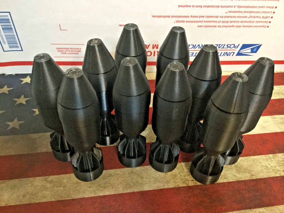 37mm Projectile large Payload finned work and look great. 3D printed !! 10 PK. | eBay