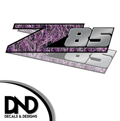 Z85 Decals 2 Pk Sticker for Chevy Silverado truck Pink Highgrass D&10 ...