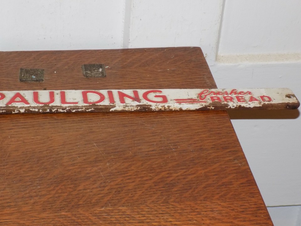 Vintage Spaulding Fresher Bread Cakes Metal Embossed Door Push | eBay