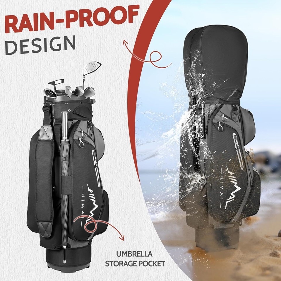14-Way Golf Cart Bag Pro with Full Length Divider Top, Golf Bag with ...