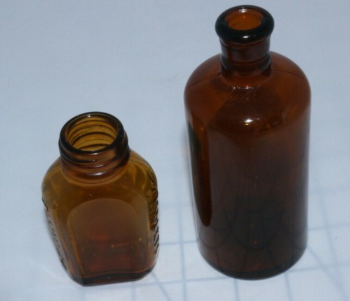 FORMAMINT TABLETS Yellow Amber Glass Bottle and Anchor Hocking Medicine ...