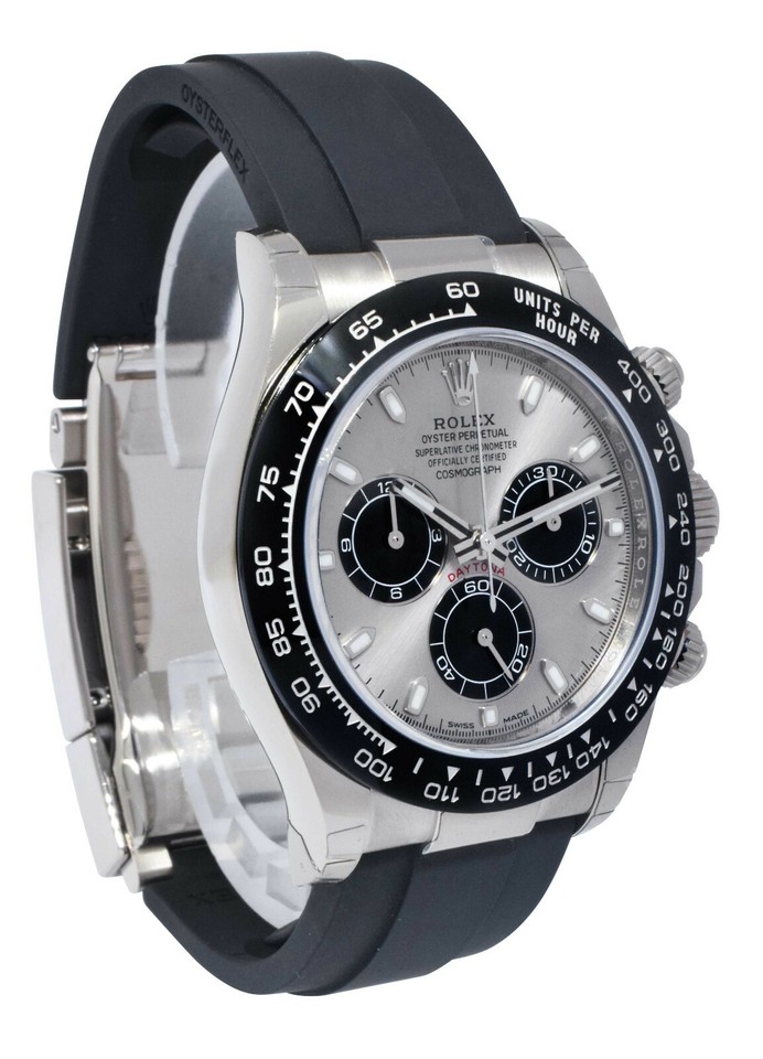 NEW Rolex Daytona Chronograph 18k WG Grey Dial Oysterflex Watch '23 B/P ...