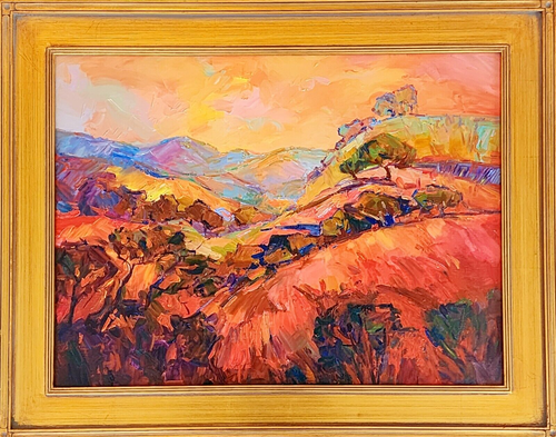 Fauvism Sunset Original Oil Painting Midwest Landscape Mountains in ...