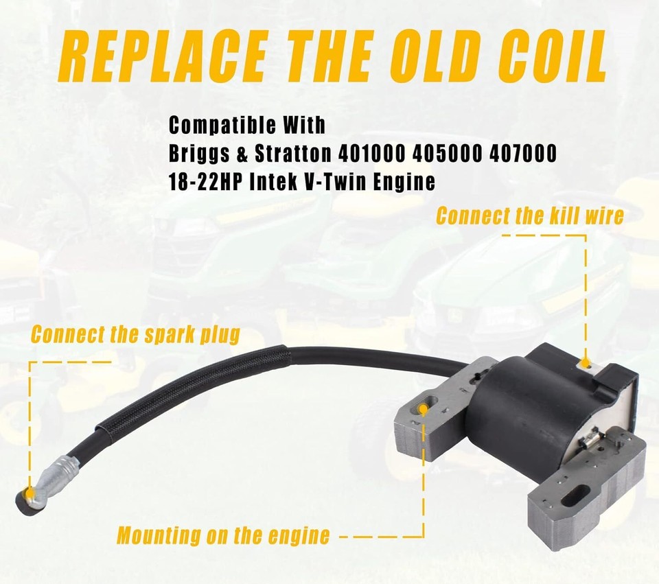 2x Ignition Coil For Briggs & Stratton Intek V-Twin 18-22HP Engine ...