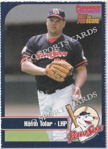 2003 Pawtucket Red Sox Dunkin Donuts SGA Kevin Tolar RC Rookie Red Sox ...