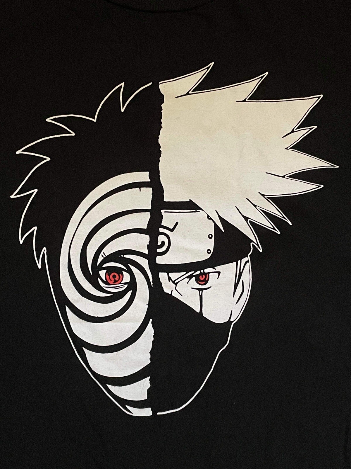 Naruto Shippuden Kakashi & OBITO Face Split T-shirt S… - Gem