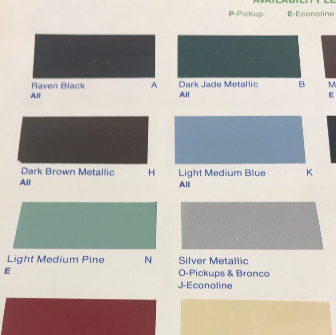 1979 Ford Paint Codes And Color Charts