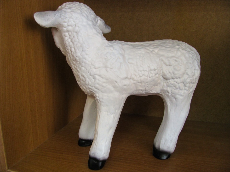 Sheep Statue Garden Large Sculpture Outdoor Decor Farm Animal Figurine ...