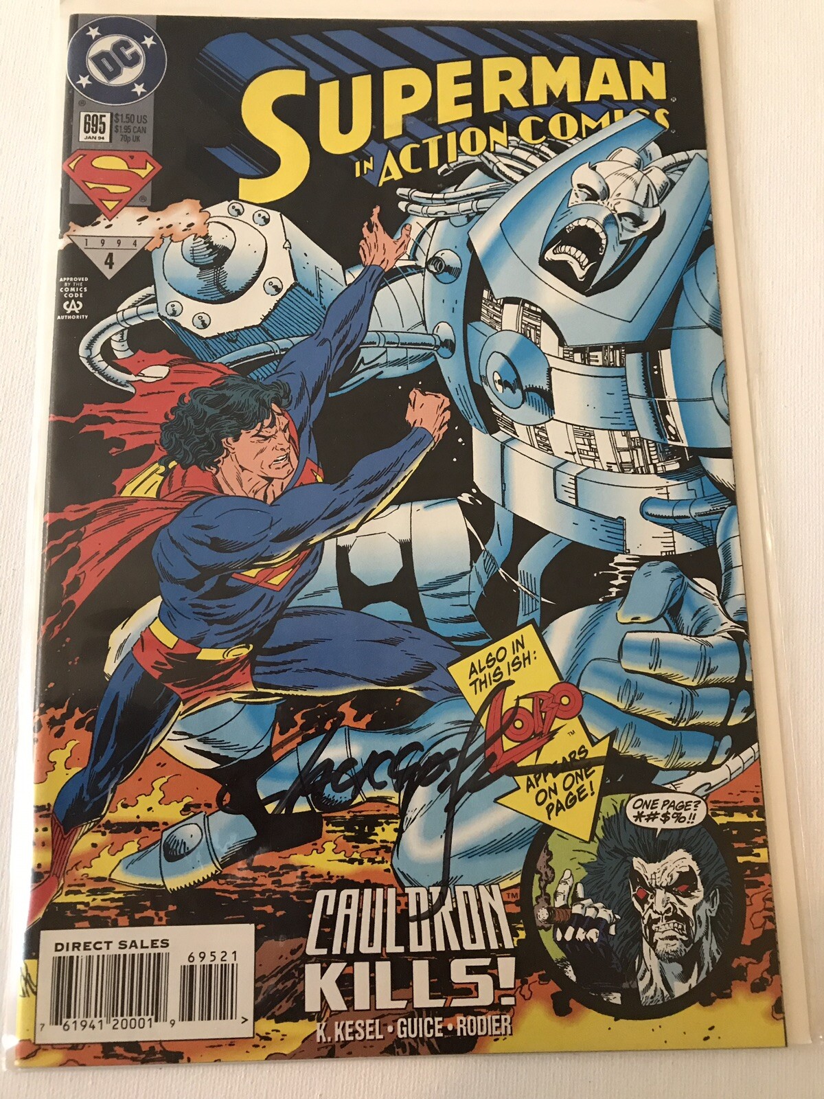 Action Comics DC 695 Superman 1994 Comic Book Signed Autograph Jackson ...