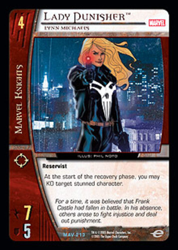 VS System: Lady Punisher, Lynn Michaels [Played] Marvel The Avengers ...