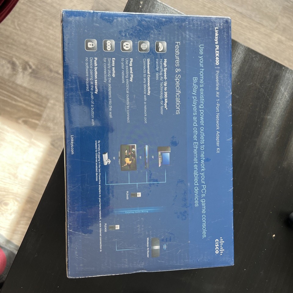 Linksys PLEK400 Powerline 200 1-Port Wired Network Expansion Kit new | eBay