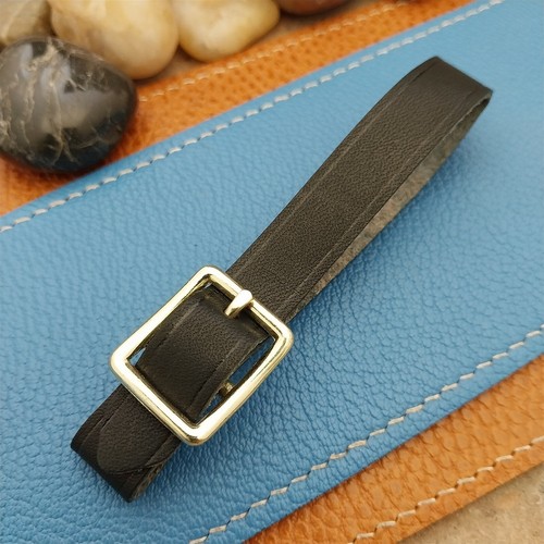 Black Saddle Leather Vintage Pocket Watch Fob Strap & Brass Finish ...