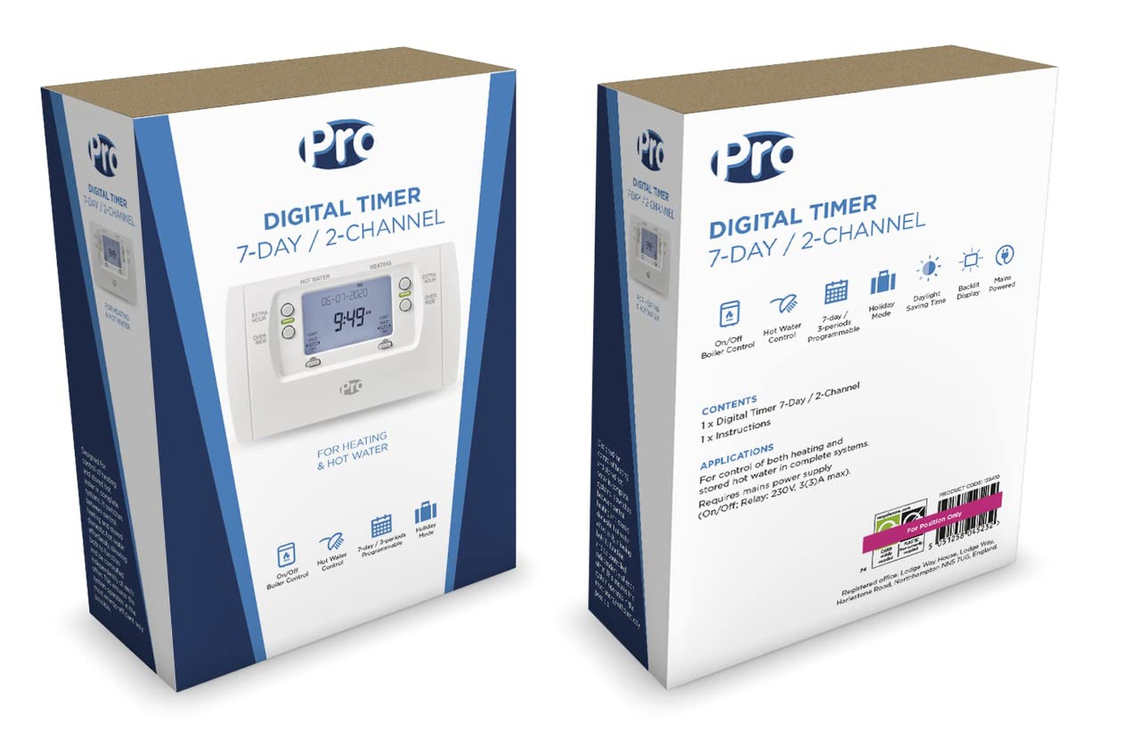 Pro Controls 7 Day 2 Channel Programmer FPP14206 - Replaces Honeywell ...