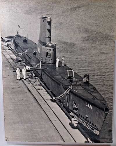 Vtg ORG Photo USS Cusk (SS-348) Submarine at Dock w/ Crew Members 11 x ...