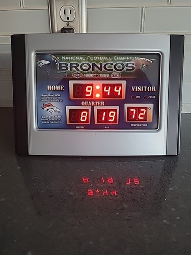 Denver Broncos NFL Football Game Day Electronic Scoreboard Clock ...