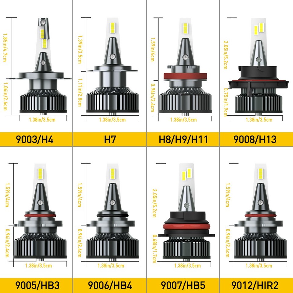 2x 9007/HB5 Headlight Bulbs Kit 6500K White High Low Beam Light Super ...
