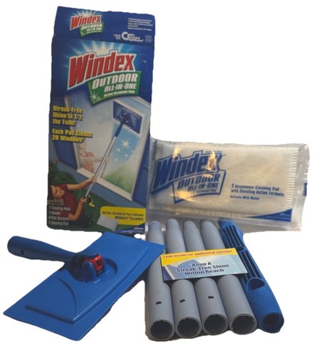 WINDEX Outdoor All-In-One Glass & Window Cleaner Tool Starter Kit Open ...
