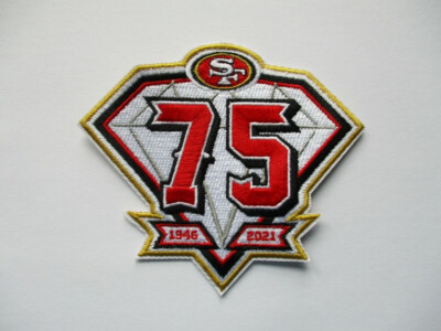 SAN FRANCISCO 49ers(NFL) 75 YEAR PATCH APPROX. 4"X3.5" NEW Iron/Sew On ...