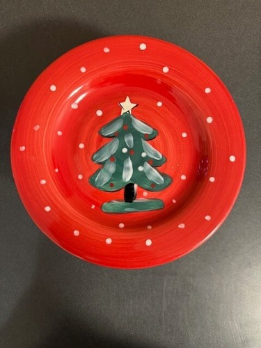Set of 9 Gibson Red Christmas Frolic Tree Dinner Plates 11 1/8" Hand ...