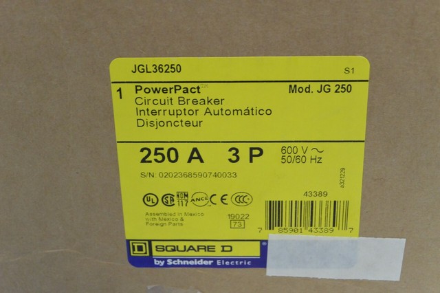 JGL36250 Square D 250a Power Pact Circuit Breaker for sale online | eBay