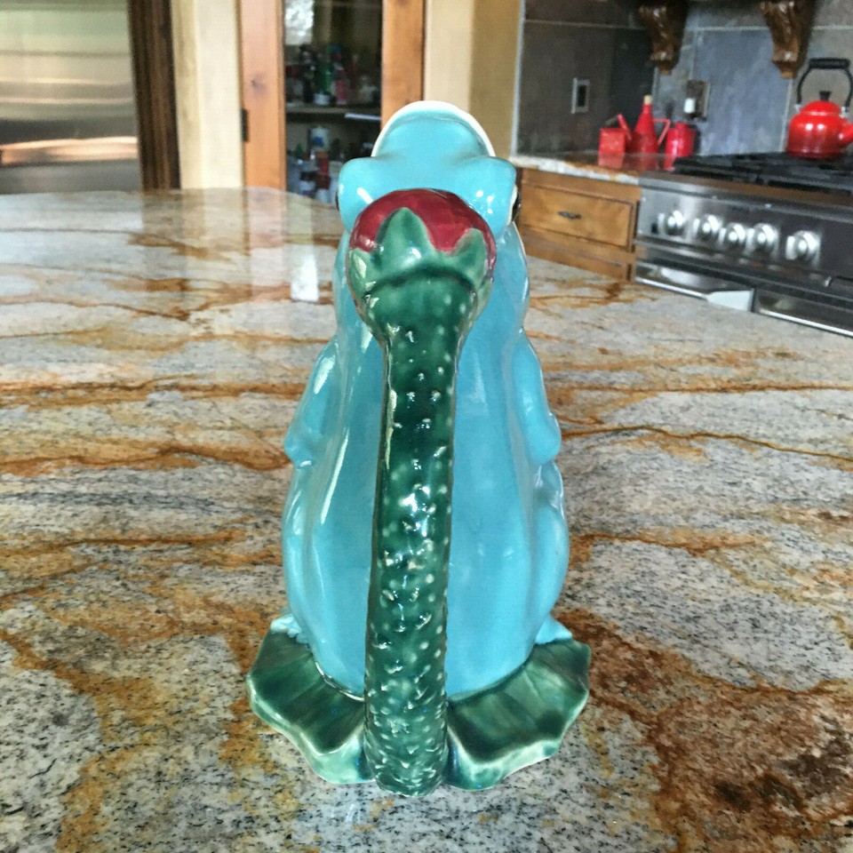 Vintage Numbered Green Frog Pitcher Heavy duty! Great for a flower pot ...