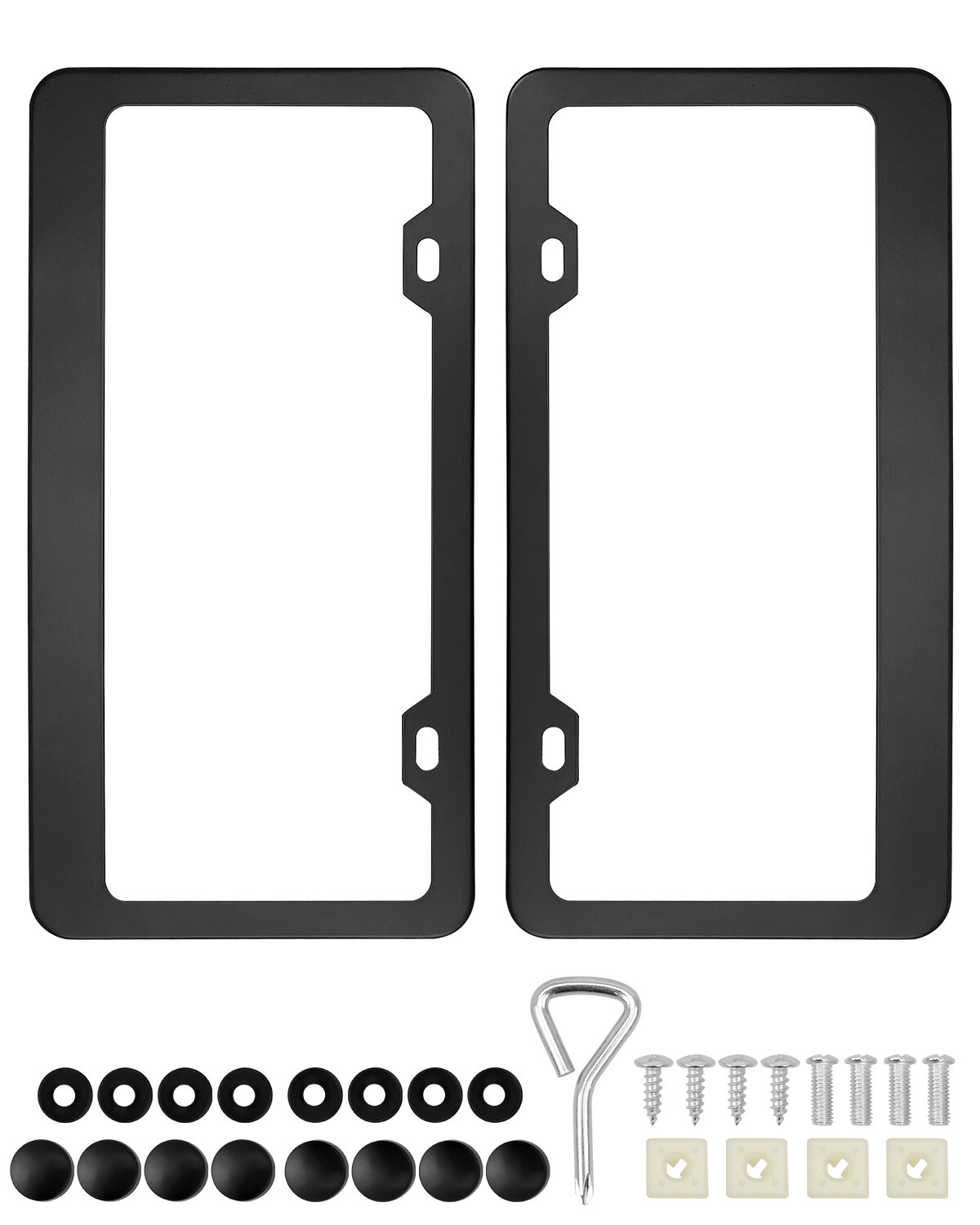 WMJNH Vehicle License Plate Frame Stainless Steel Car Frame Cover-2Pcs ...