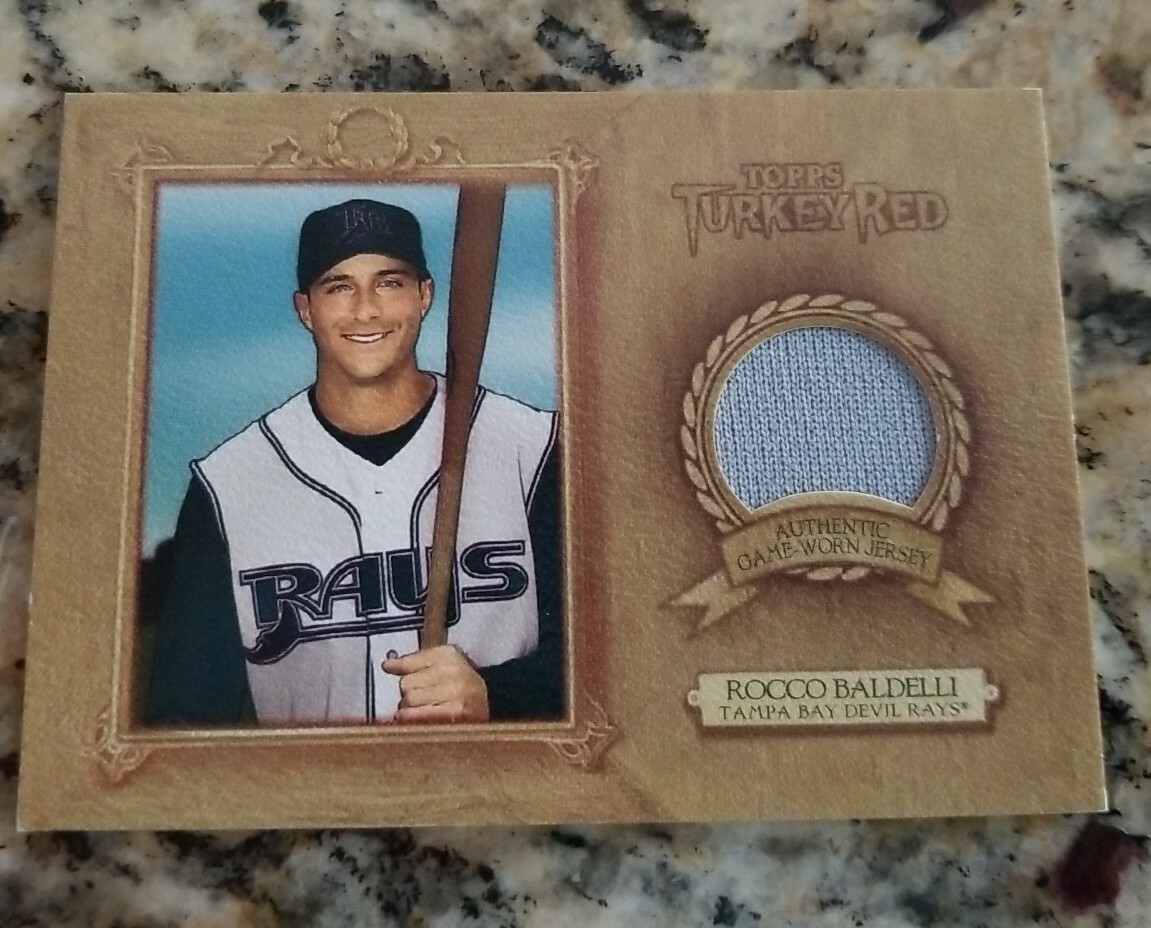 ROCCO BALDELLI 2007 TOPPS TURKEY RED GAME USED JERSEY TAMPA BAY RAYS | eBay