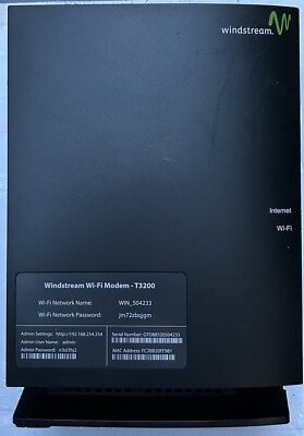 WINDSTREAM Wi-Fi modem T3200 Bonded VDSL2 Wireless AC Gateway Router ...