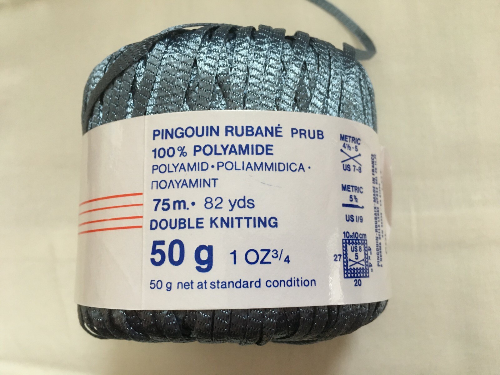 Lot of 9 Skeins PINGOUIN RUBANE Knitting Yarn Dusty Light Blue 50gr 82y ...
