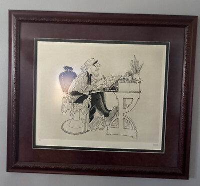 Al Hirschfeld SELF Portrait Barber Chair Hand Signed Limited Edition ...
