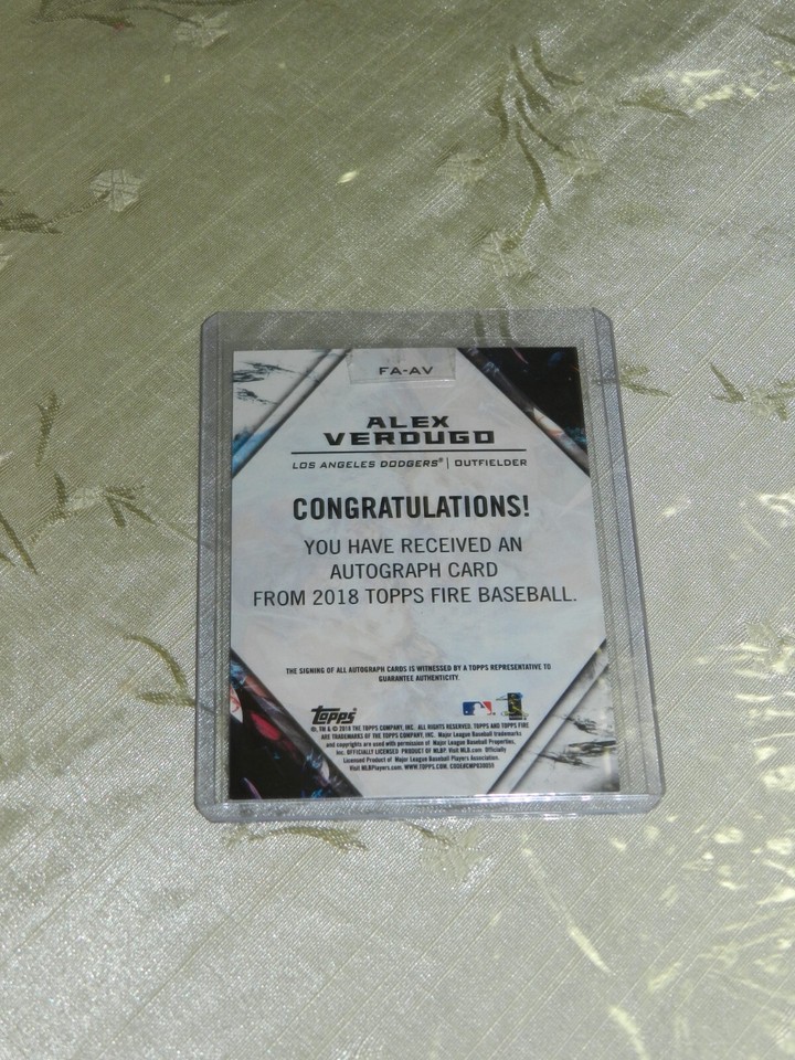 Alex Verdugo 2018 Topps Fire Holo-Foil Autograph Rookie W/Rc. Logo | eBay